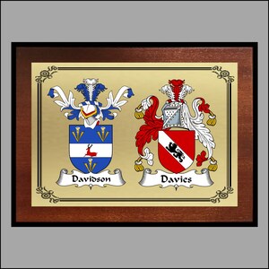 Dual Coat of Arms, Plaque, Family Crests,, Crest Plaque, Arms Plaque - Etsy