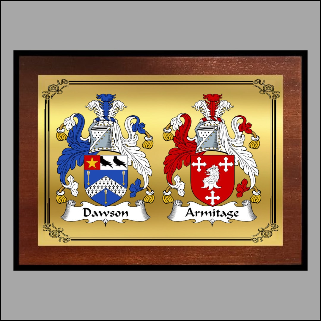 Dual Coat of Arms, Plaque, Family Crests,, Crest Plaque, Arms Plaque - Etsy