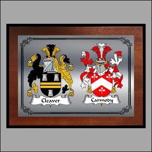 Dual Coat of Arms, Plaque, Family Crests,, Crest Plaque, Arms Plaque - Etsy