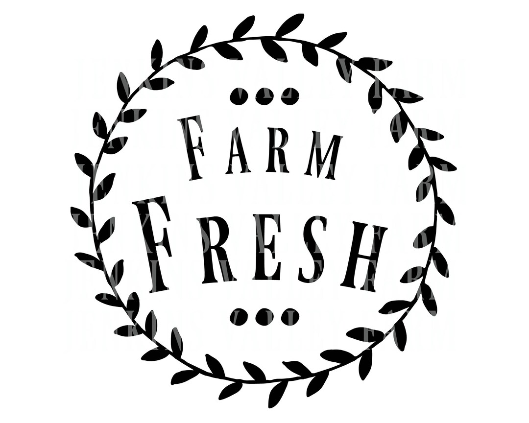 Farm Fresh Wreath SVG PDF JPEG Png - Etsy
