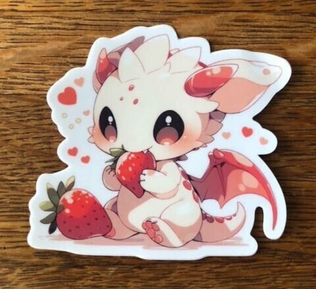 Strawberry Dragon Die Cut Bumper Sticker Decal 2 1/2 - Etsy