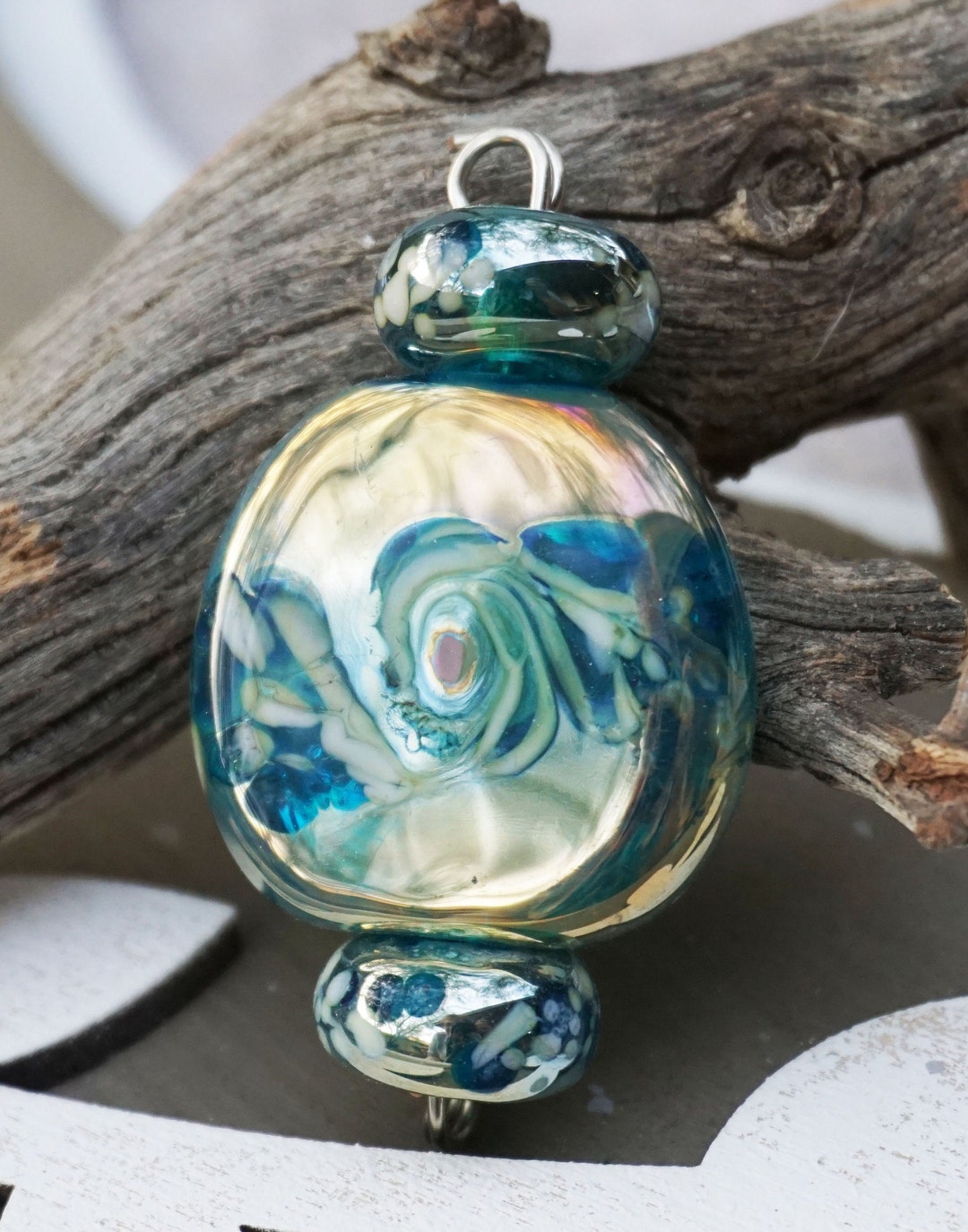 Handmade Lampwork 3 Bead Set Tealiscious Reactive Glass - Etsy