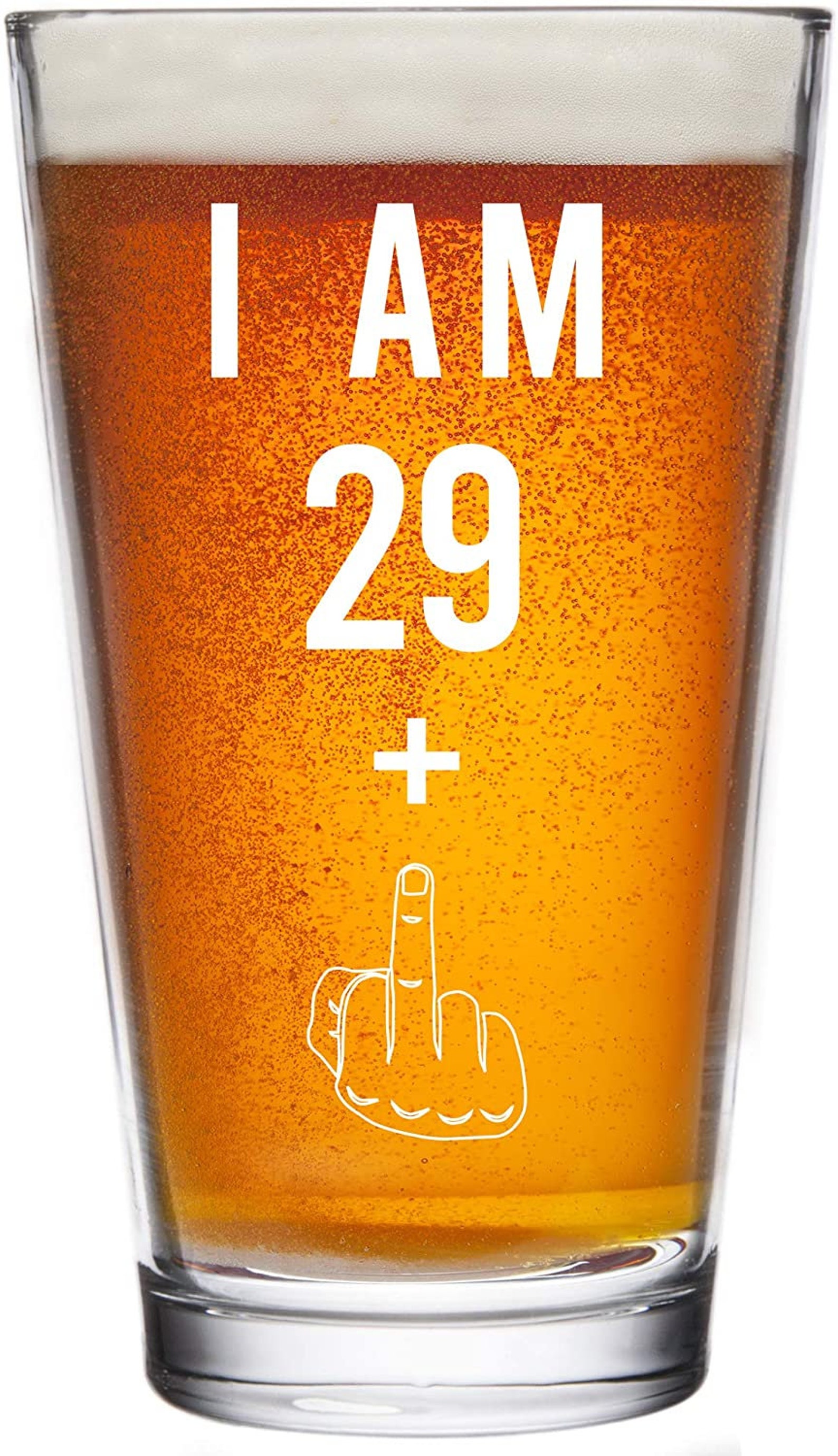 29 1 Middle Finger 30th Birthday Gifts for Men Women Beer Glass ...