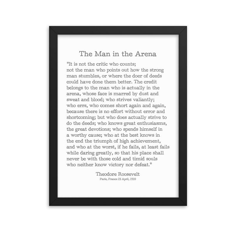 Man in the Arena Framed - Etsy