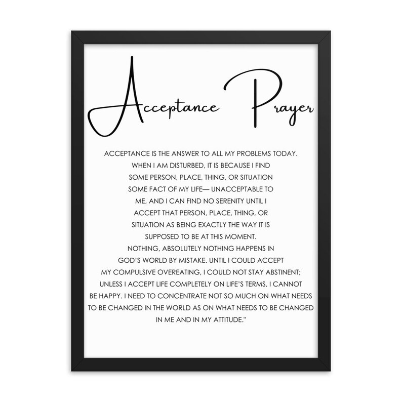 Framed Acceptance Prayer Inspirational Photo Paper Poster Motivation ...