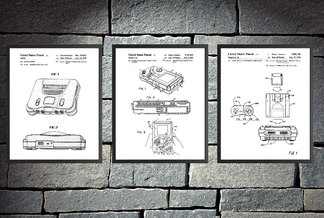 Framed Nintendo Patent (multiple Sizes) Gift Antique Wall Decor - Etsy