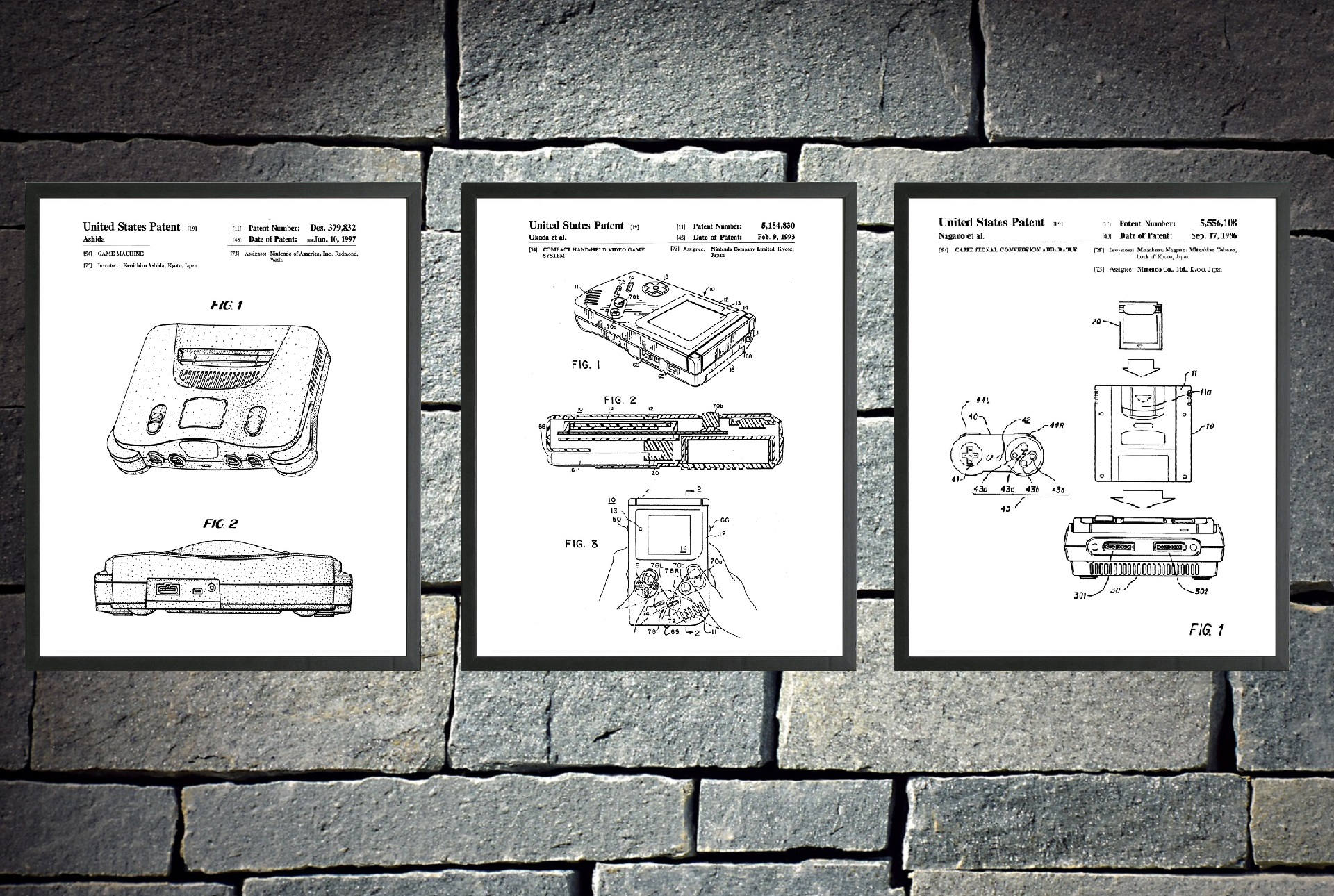 Framed Nintendo Patent (multiple Sizes) Gift Antique Wall Decor - Etsy