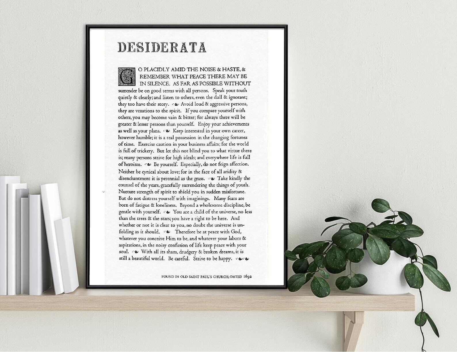 Framed Desiderata Poem Print multiple Sizes Available Gift Antique Wall ...