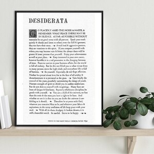 Framed Desiderata Poem Print (multiple Sizes Available) Gift Antique ...