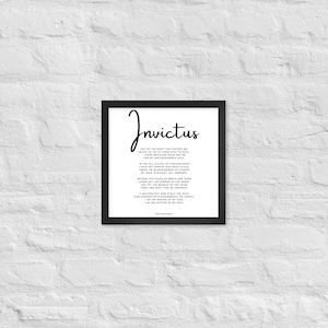 Invictus Framed Poster Print - Etsy