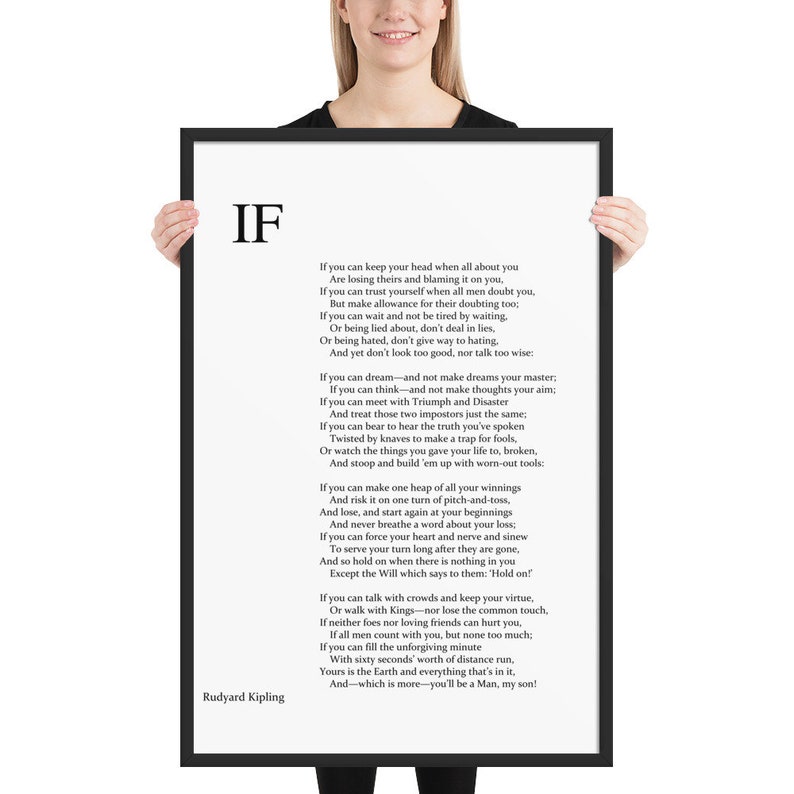 If Poem by Rudyard Kipling Poster - Etsy