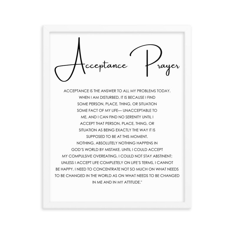 Framed Acceptance Prayer Inspirational Photo Paper Poster Motivation ...