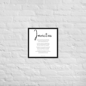 Invictus Framed Poster Print - Etsy