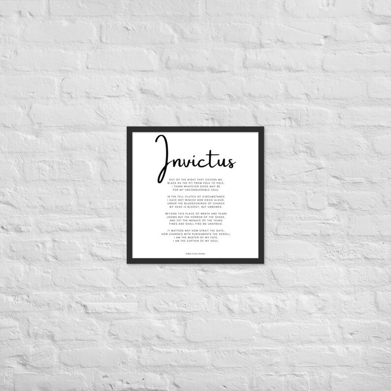 Invictus Framed Poster Print - Etsy