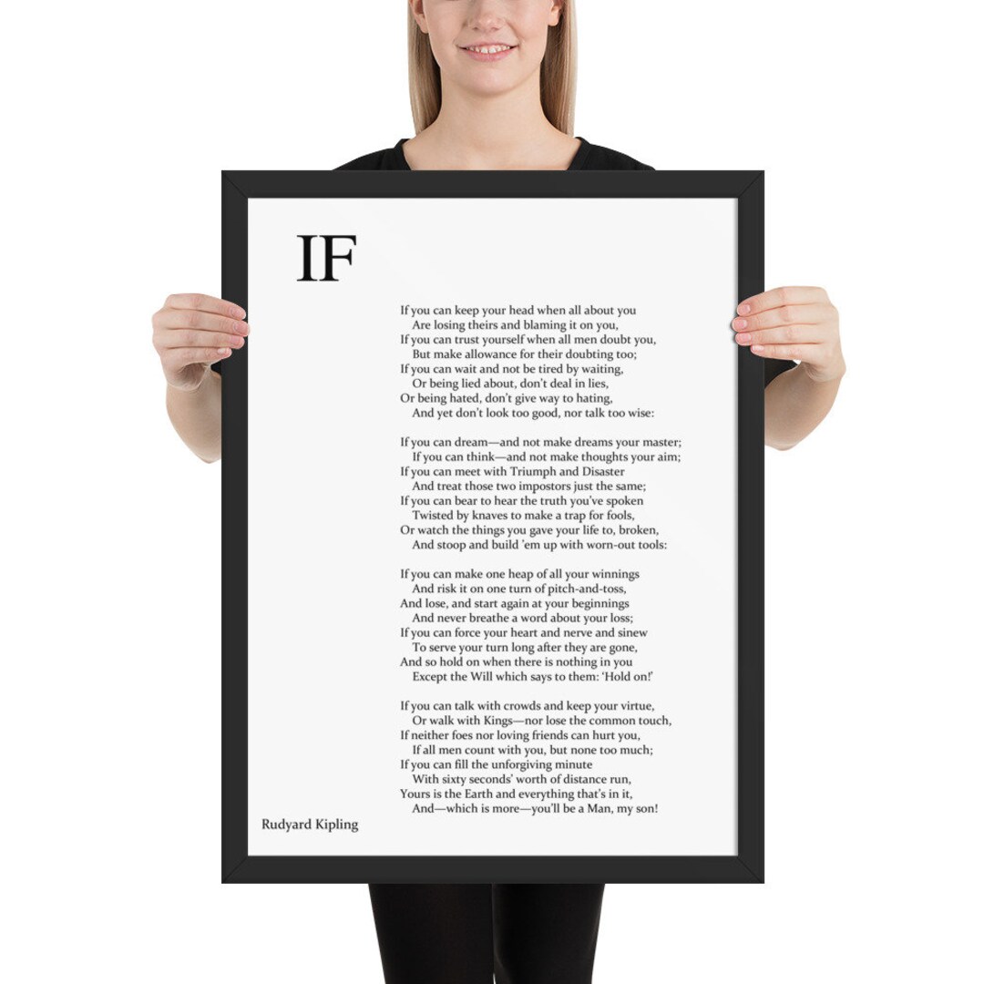 If Poem by Rudyard Kipling Poster - Etsy