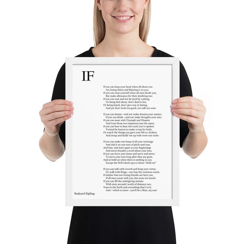 If Poem by Rudyard Kipling Poster - Etsy