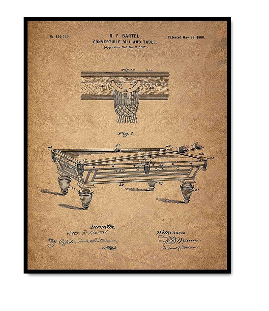 Framed Pool Billiards 3 Pack Billiard Ball, Billiard Table, Pool Ball ...