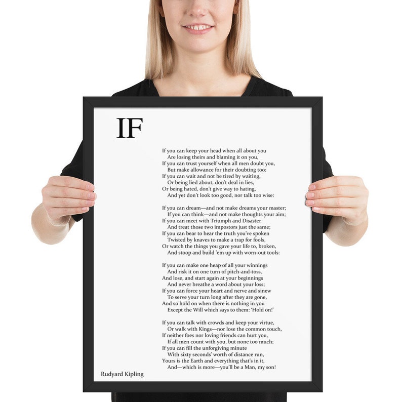 If Poem by Rudyard Kipling Poster - Etsy