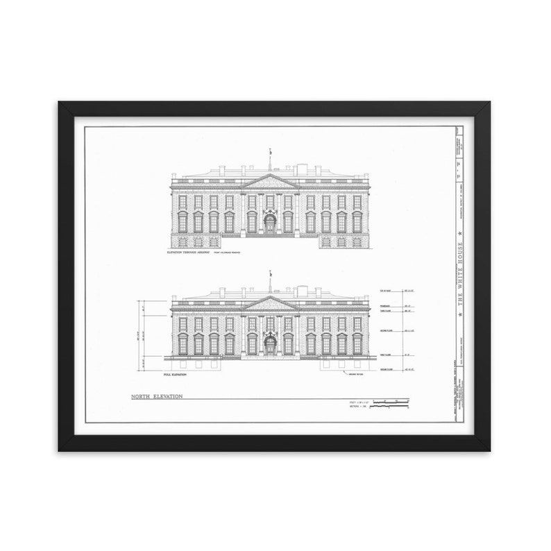 The White House Blueprint Drawing Executive Mansion Blueprint, White ...