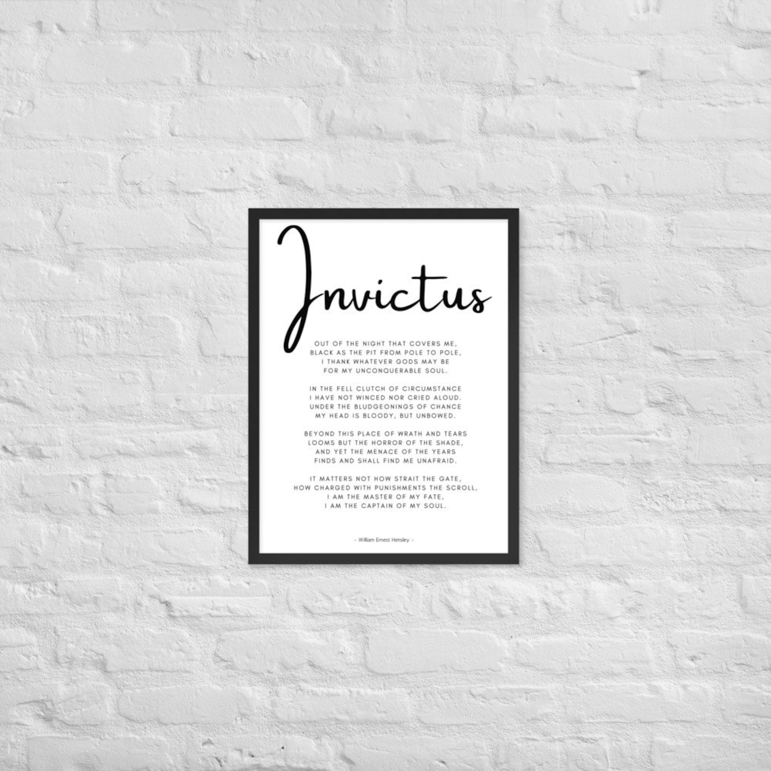 Invictus Framed Poster Print - Etsy