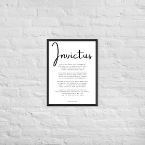 Invictus Framed Poster Print - Etsy