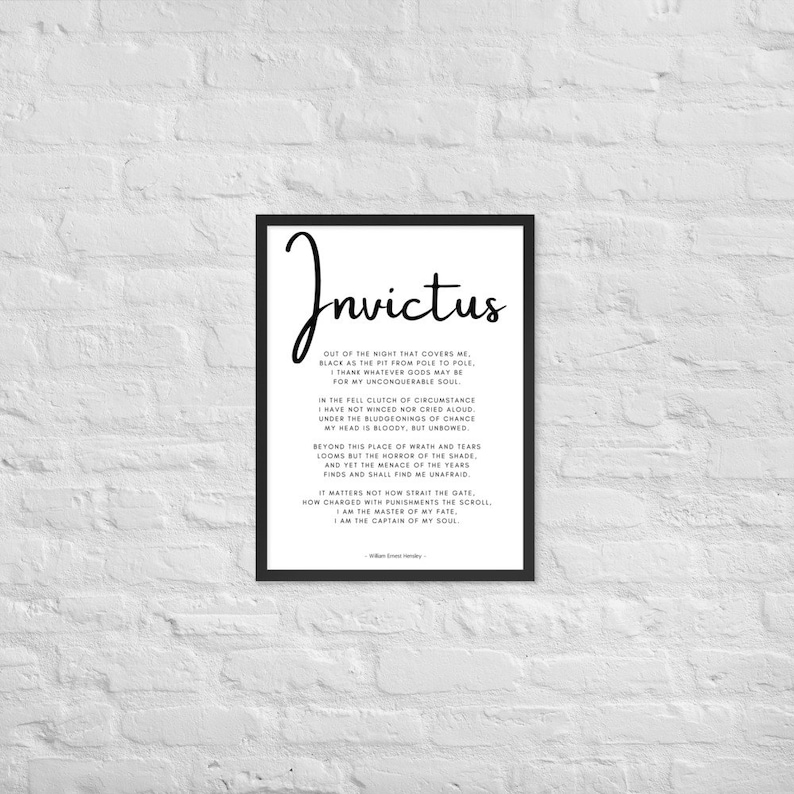 Invictus Framed Poster Print - Etsy