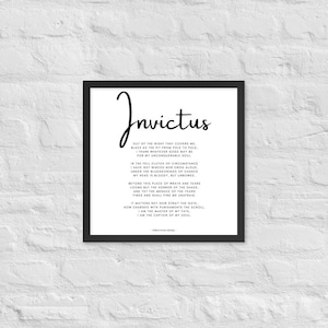 Invictus Framed Poster Print - Etsy