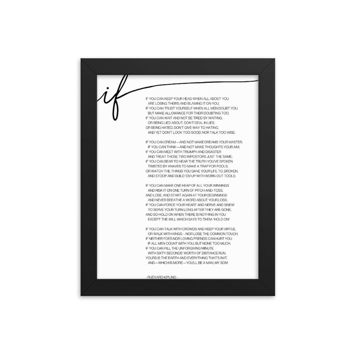 If by Rudyard Kipling Framed Poster Print | Etsy