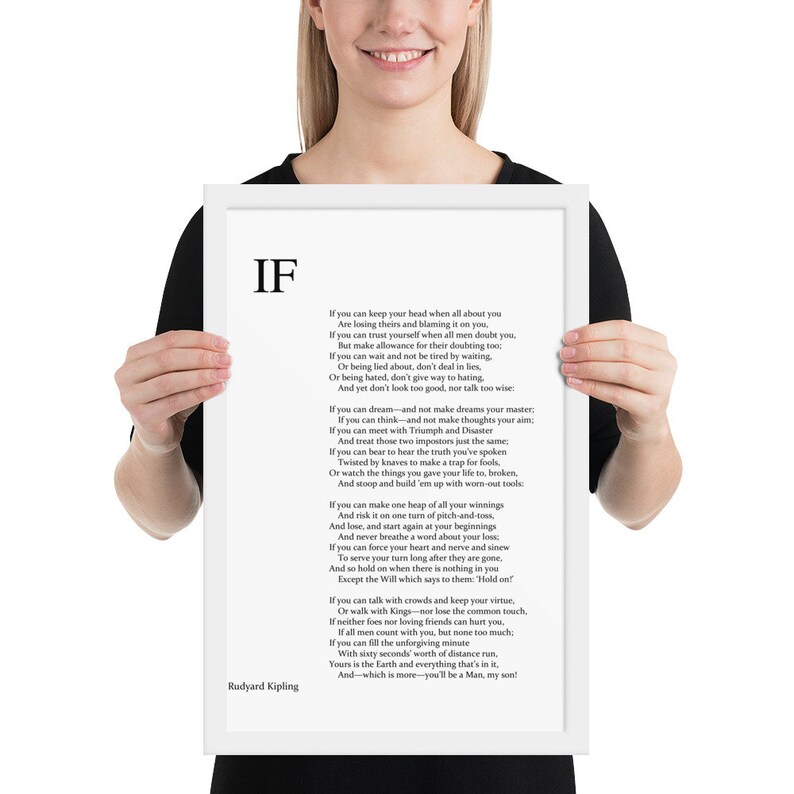 If Poem by Rudyard Kipling Poster - Etsy