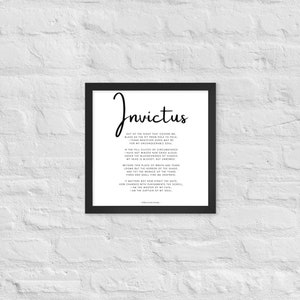 Invictus Framed Poster Print - Etsy