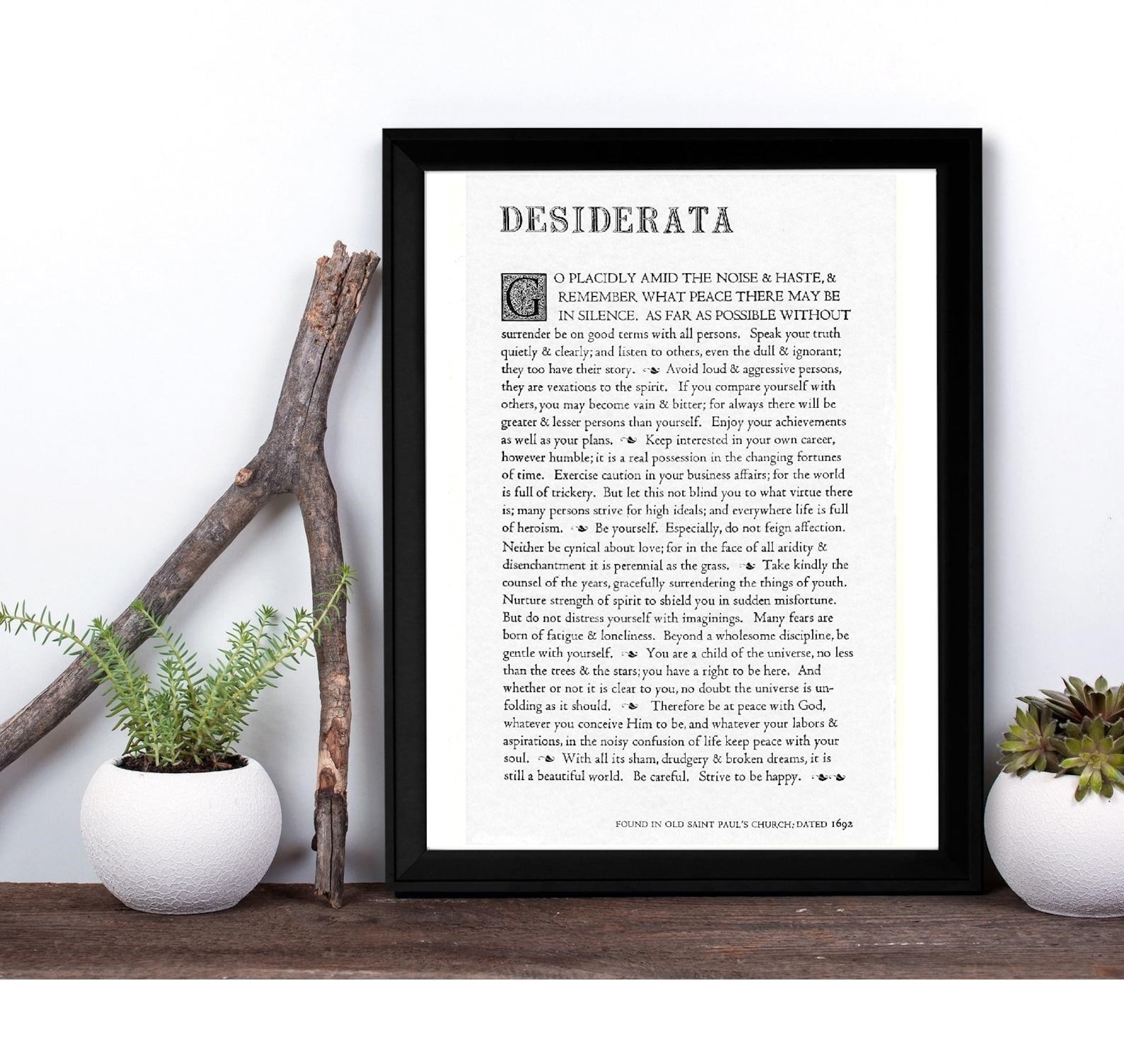 Framed Desiderata Poem Print (multiple Sizes Available) Gift Antique ...