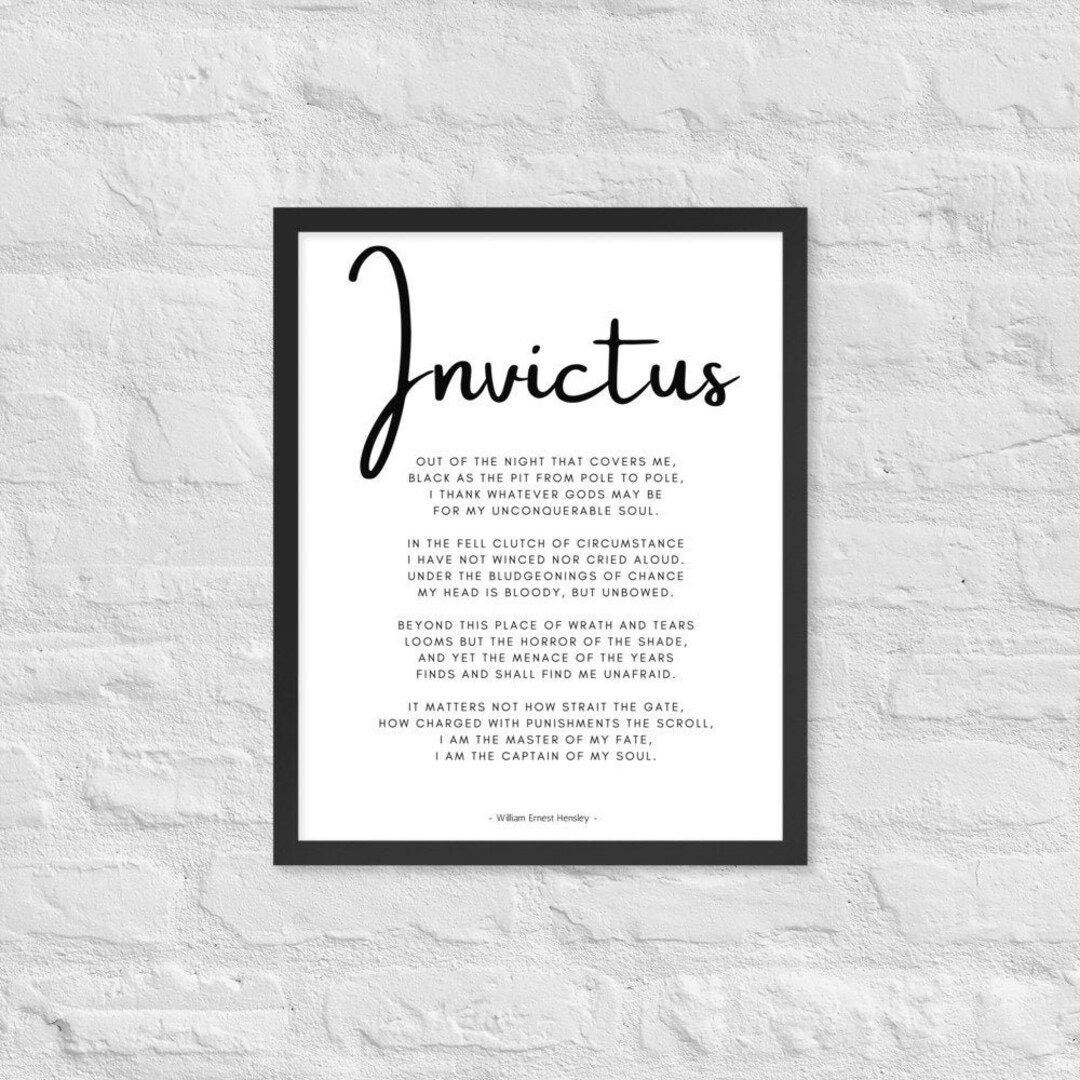 Invictus Framed Poster Print - Etsy