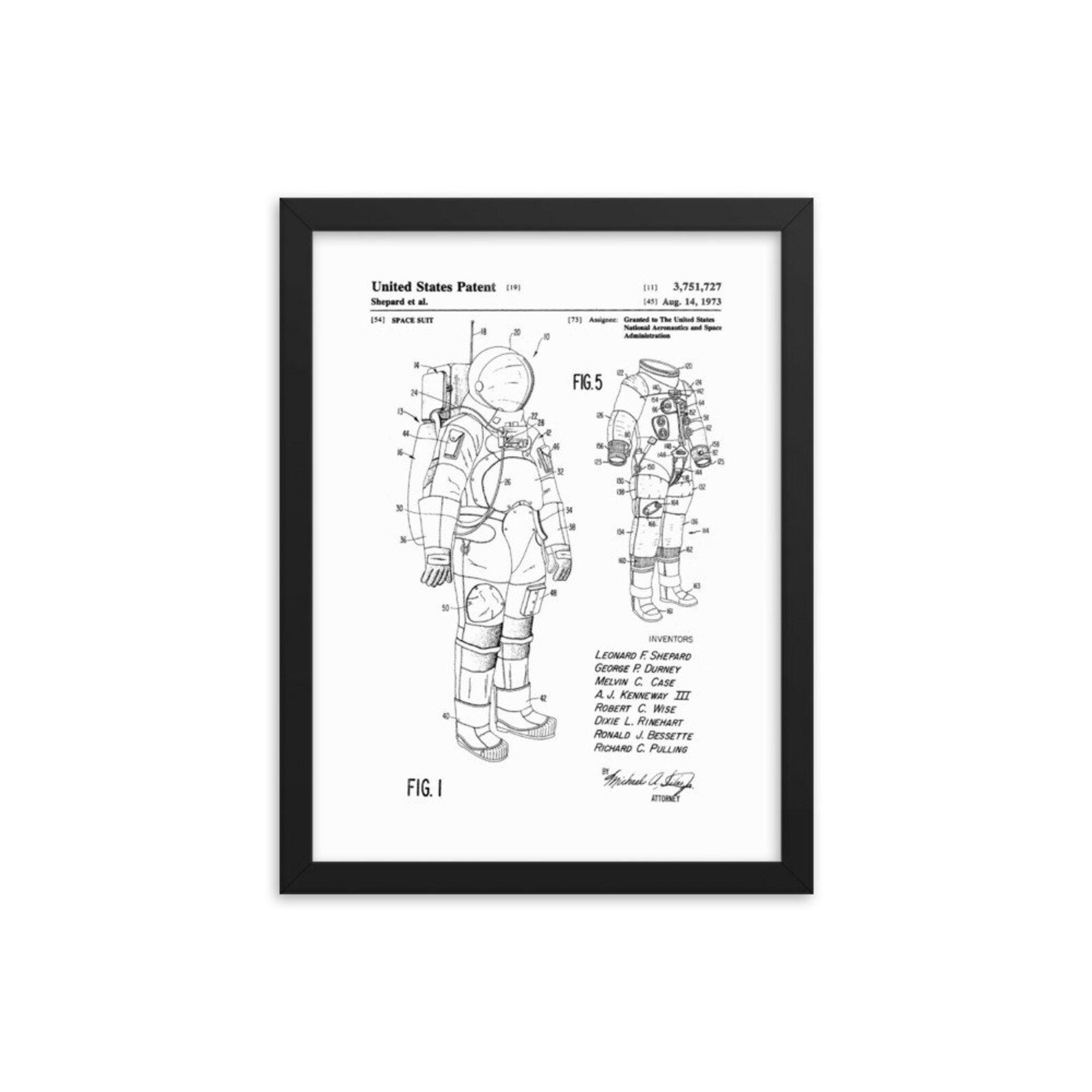 Framed Spacesuit Poster Print - Multiple Sizes Gift Antique Wall Decor ...