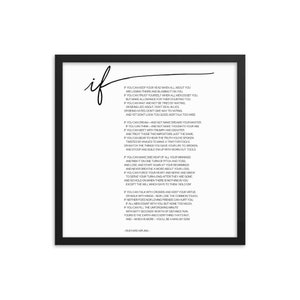 If by Rudyard Kipling Framed Poster Print - Etsy