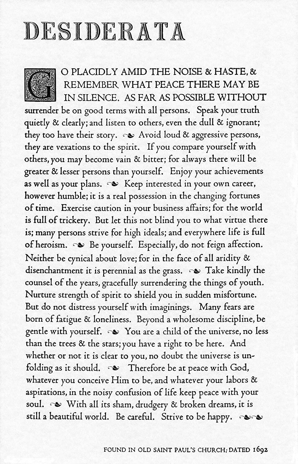 Framed Desiderata Poem Print multiple Sizes Available Gift Antique Wall ...