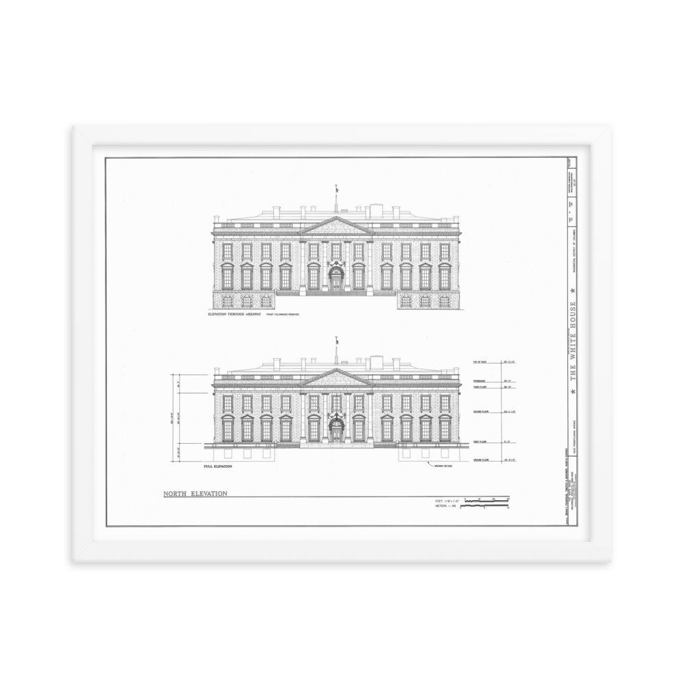The White House Blueprint Drawing Executive Mansion Blueprint, White ...