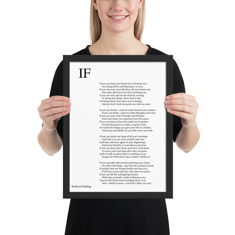 If Poem by Rudyard Kipling Poster - Etsy