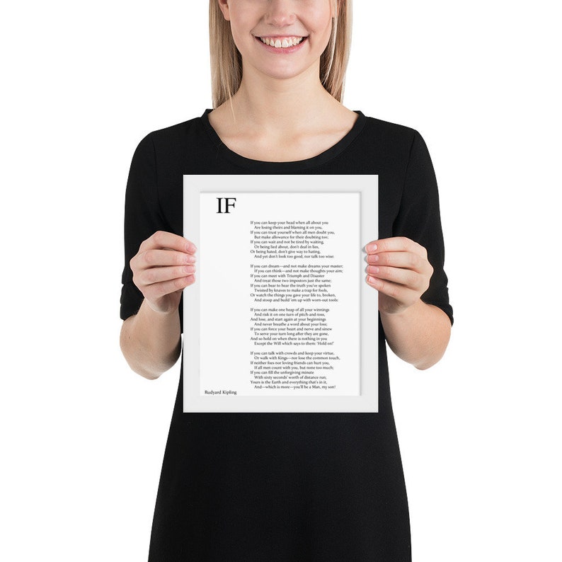If Poem by Rudyard Kipling Poster - Etsy