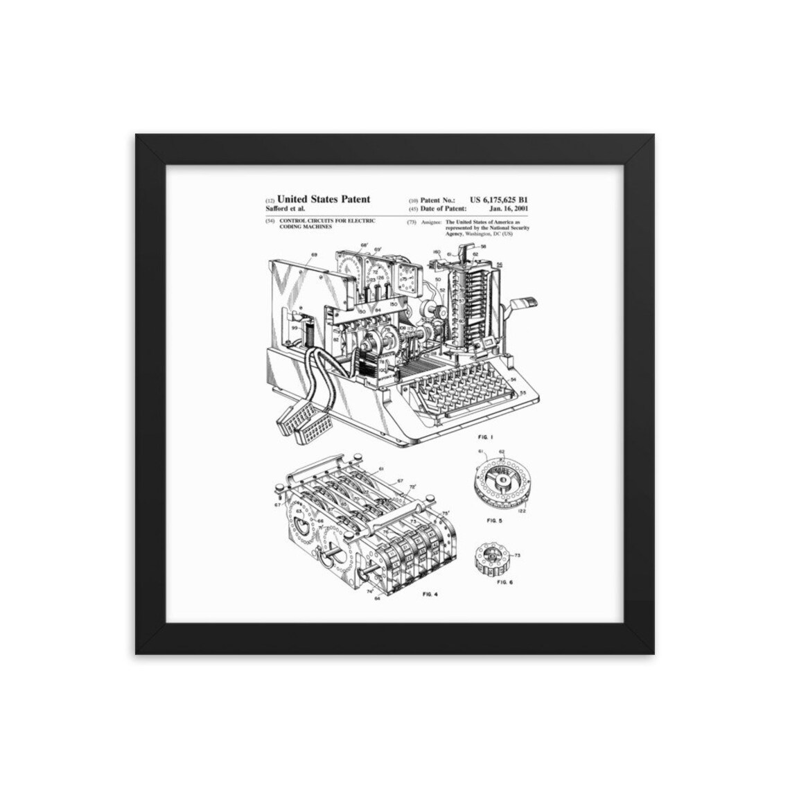 Enigma Machine Patent Patent Print Wall Decor Spycraft - Etsy