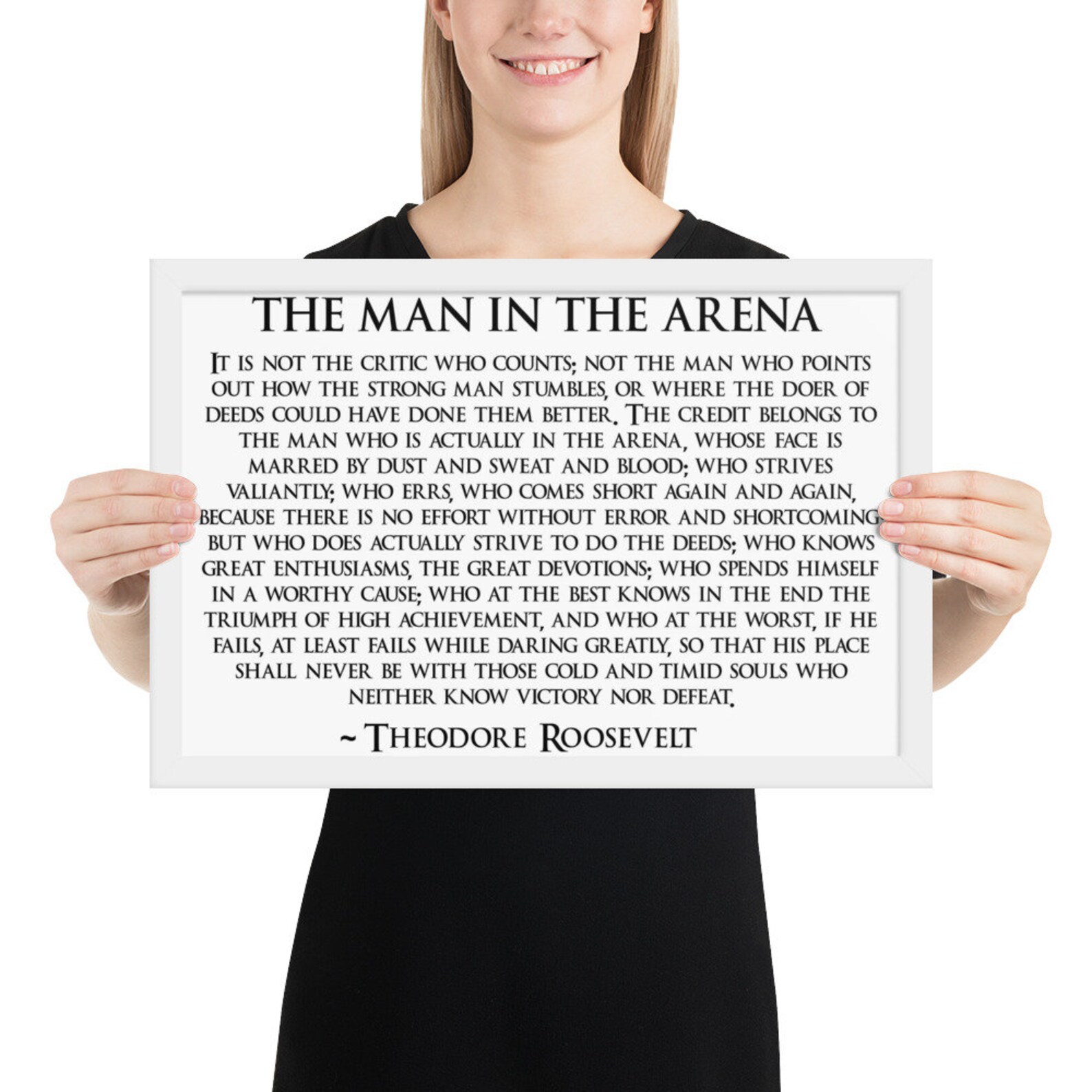 The Man in the Arena Quote Print - Theodore Roosevelt Man in the Arena ...