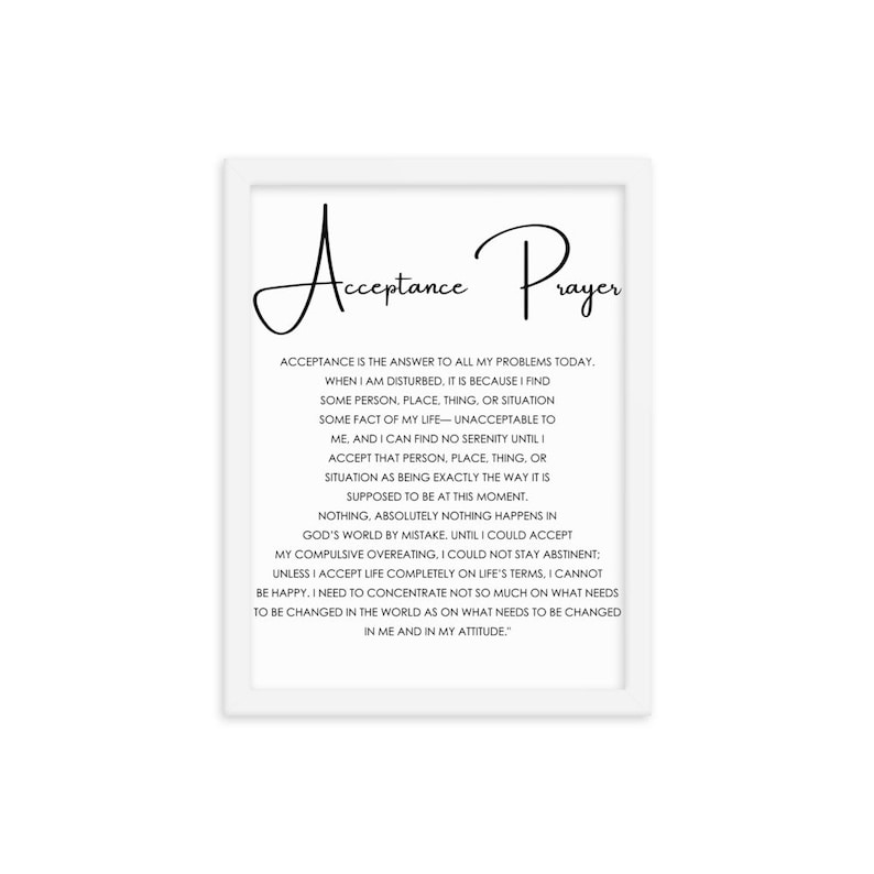 Framed Acceptance Prayer Inspirational Photo Paper Poster Motivation ...