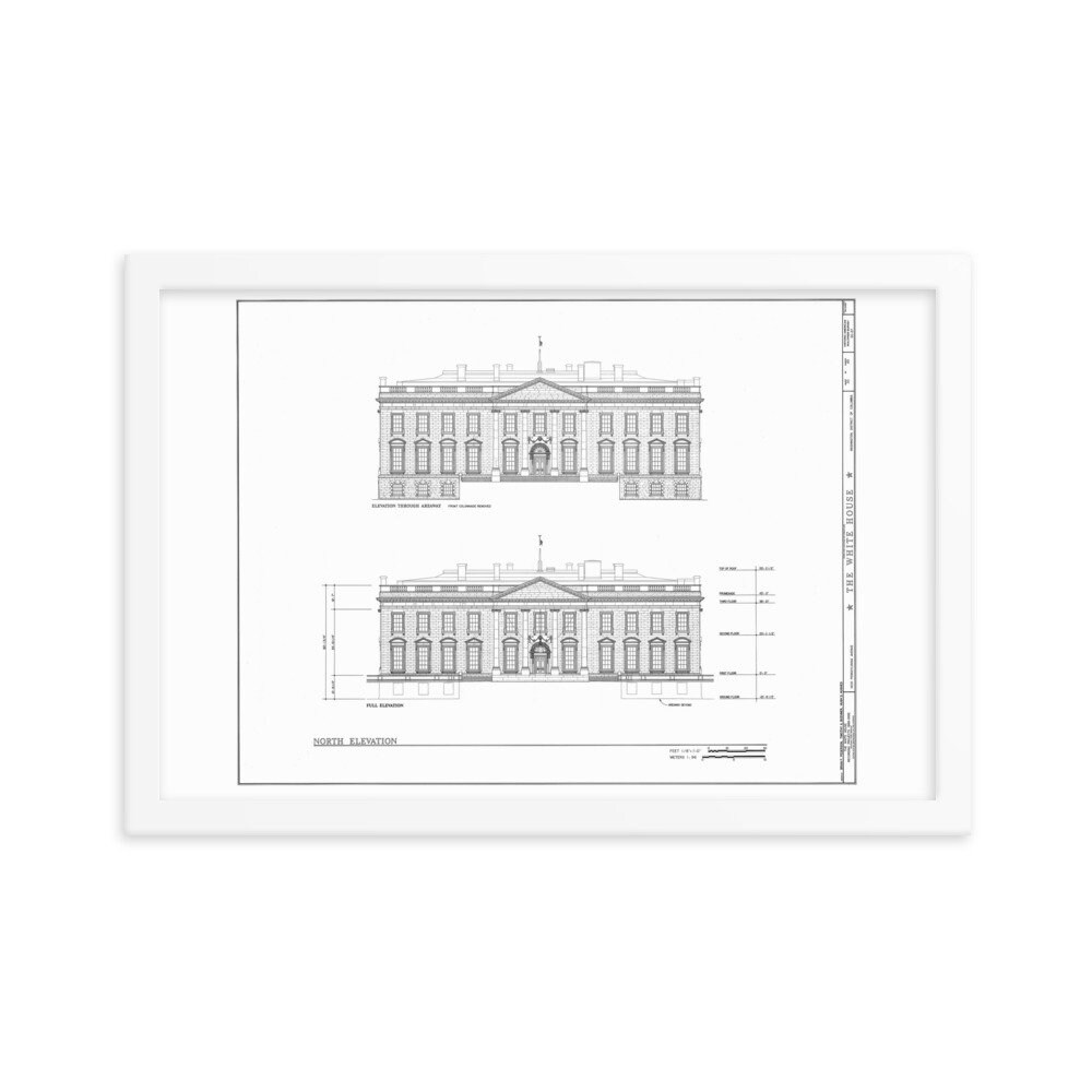 The White House Blueprint Drawing Executive Mansion Blueprint, White ...