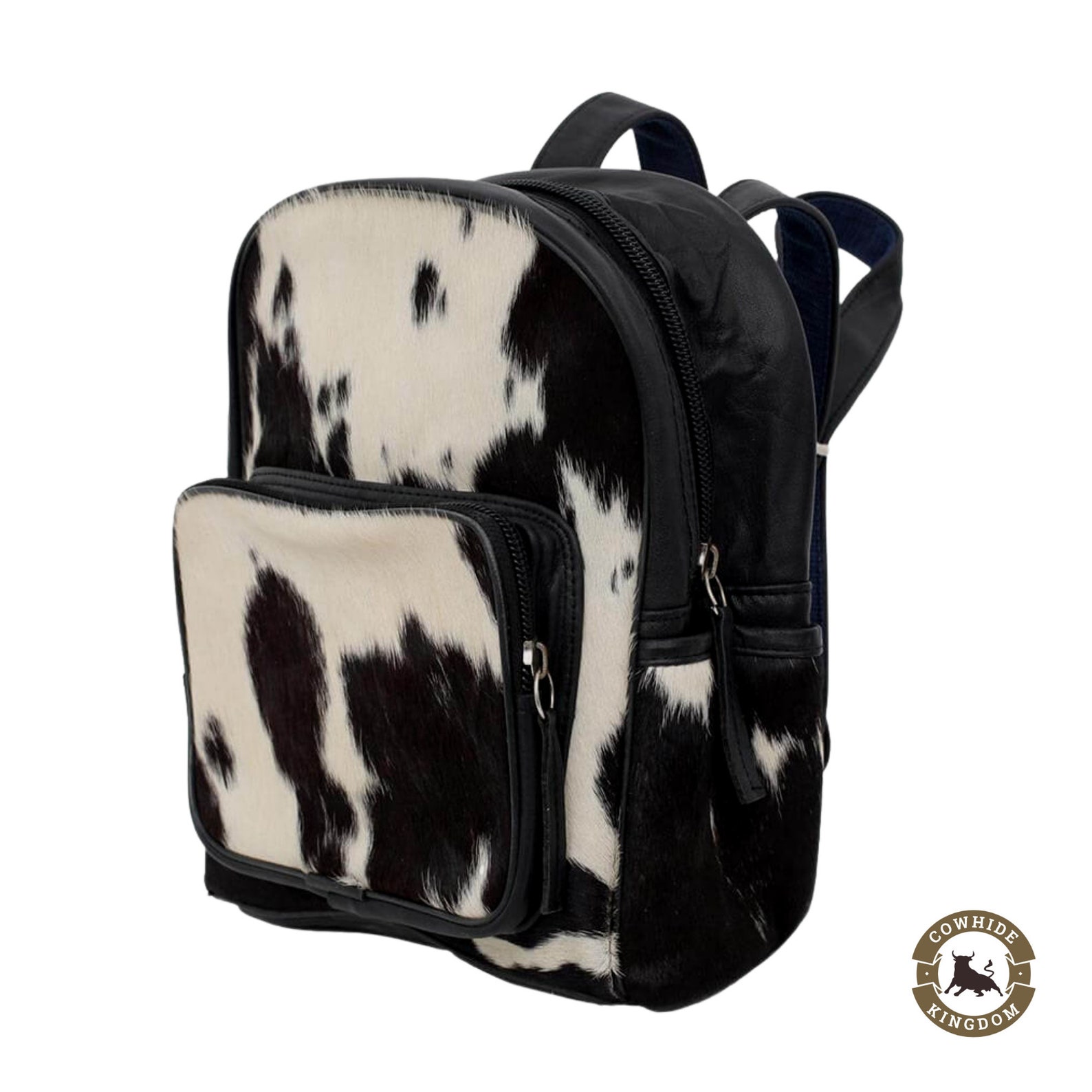 Natural Cowhide Backpack Black and White Cowhide Bag Tricolor - Etsy