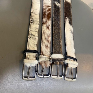 Tricolor Cowhide Leather Belts, Handmade Unisex Cowhide Belt With ...