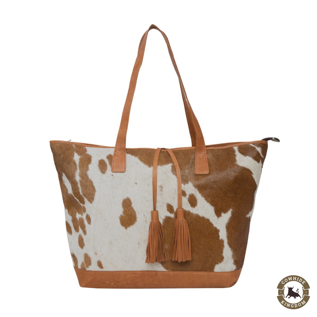 Cowhide Leather Bag for Ladies Tote Purse Bag Shoulder Bag Gift for Her ...