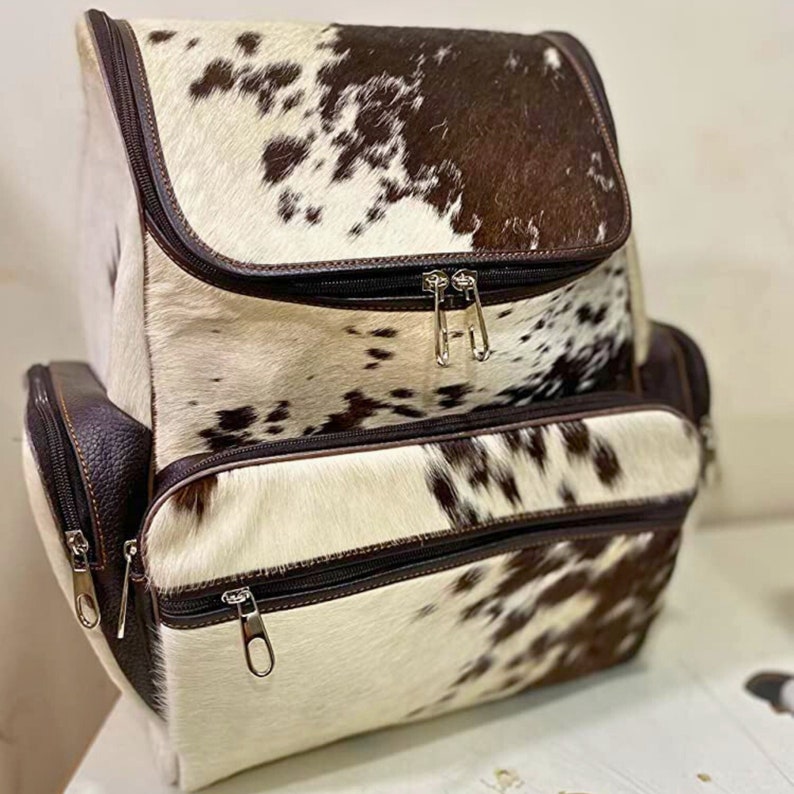 Real Cowhide Backpack Diaper Bag Handmade Cowhide Backpack - Etsy