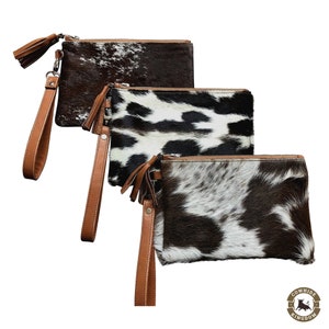 Natural Tricolor Cowhide Purse Handmade Cowhide Leather Bag Genuine ...