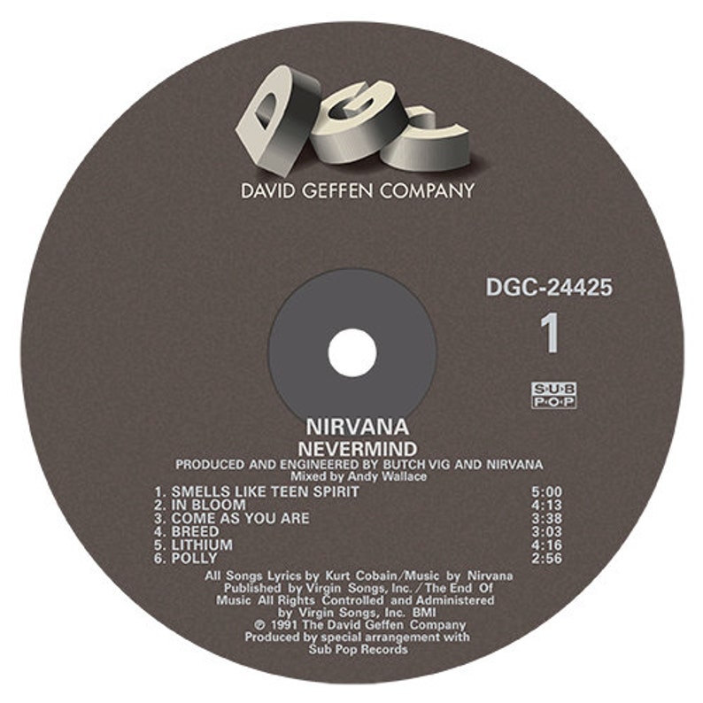 Nirvana - Nevermind LP Label Sticker - Etsy