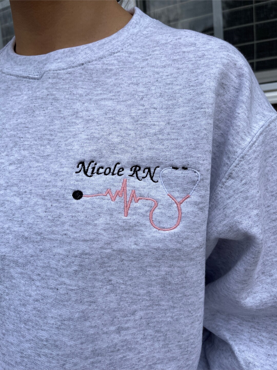 RN.. Register Nurse.. Stethoscope Design. Custom Embroidery With Name ...
