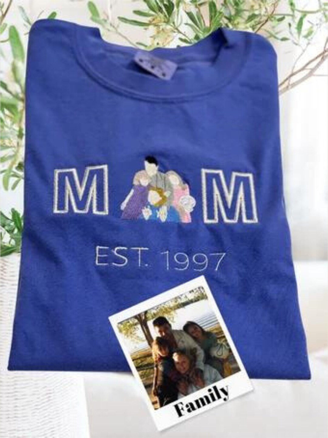MOM. Personalized Embroidered Family Photo. Custom Gift for MOM. Photo ...